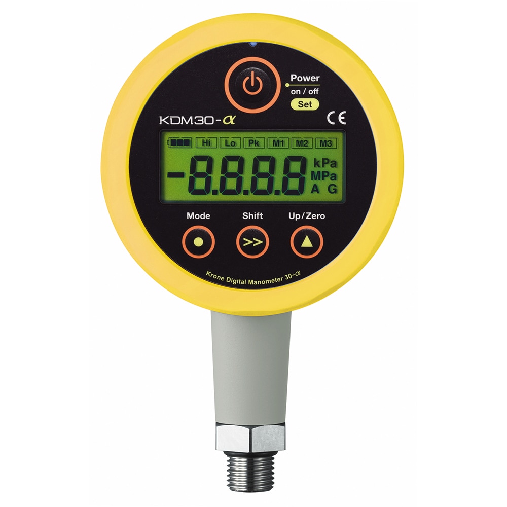 クローネ 高精度デジタル圧力計 006P (9V) 乾電池タイプ イエロー 0～10.00MPaGKDM30α-10MPaG-B-YL 1個 (ご注文単位1個) 【直送品】 包装用品・店舗用品 ...