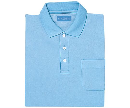 KAZEN 兼用ポロシャツ半袖 サックス LL 232-21 LL 1枚（ご注文単位1枚）【直送品】 包装用品・店舗用品の通販 シモジマ