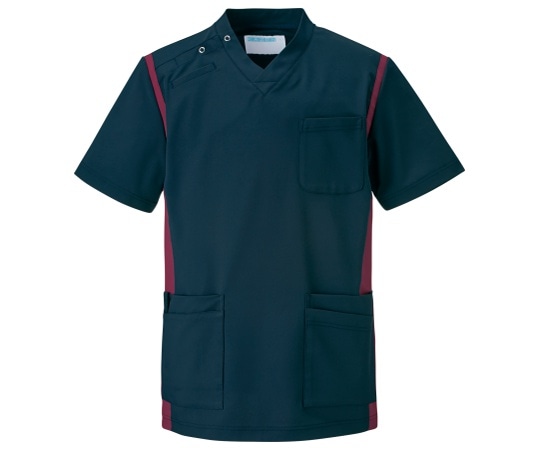 KAZEN スクラブ（男女兼用） ネイビーxワイン SS 971-48 SS 1枚（ご注文単位1枚） 包装用品・店舗用品の通販 シモジマ