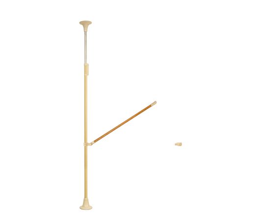 DIPPERホクメイ ベスポジBPZ 丸ベース ロング ト型 木手すり 跳ね上げ1200 セット BPZ-K5200-32 1個（ご注文単位1個）【直送品】 包装用品・店舗用品の通販 シモジマ