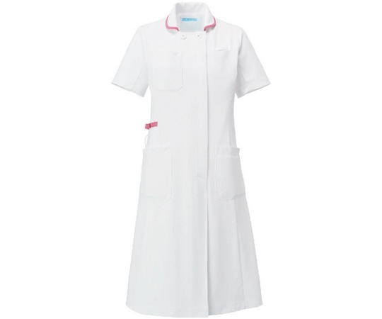 KAZEN ワンピース半袖 ホワイト×ピンク S 990-13 1枚（ご注文単位1枚） 包装用品・店舗用品の通販 シモジマ