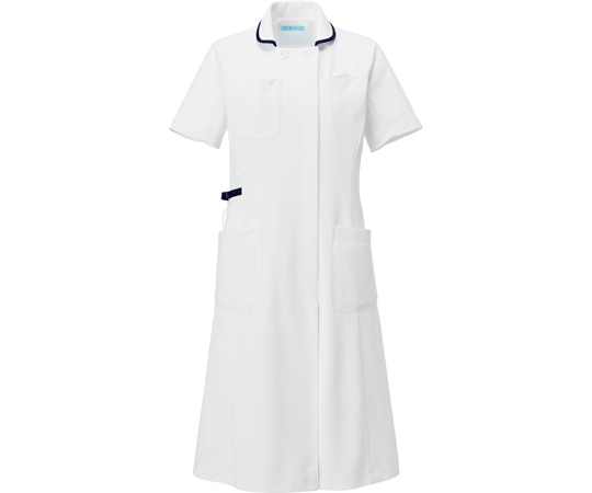 KAZEN ワンピース半袖 ホワイト×ネイビー 3L 990-18 1枚（ご注文単位1枚）【直送品】 包装用品・店舗用品の業務用通販 シモジマ公式