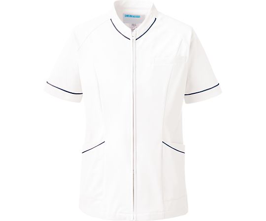 KAZEN スクラブ（男女兼用） ホワイトxネイビー SS 055-28 SS 1枚（ご注文単位1枚）【直送品】 包装用品・店舗用品の通販 シモジマ
