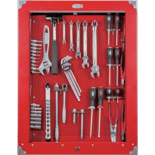 トラスコ中山 TONE 整備用工具セット シャッター付サービスボードセット新ハーフボードC50B仕様 65点セット（ご注文単位1セット）【直送 ...