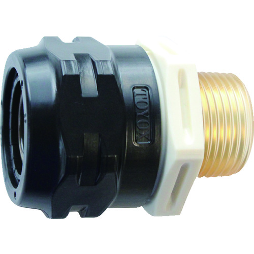 トラスコ中山 トヨックス ホース継手(樹脂) トヨコネクタ TC3-PC型 適合ホース12ミリ 継手規格R1/2 TC3-PC12-R1/2（ご注文単位1個）【直送品】 包装用品・店舗用品の ...