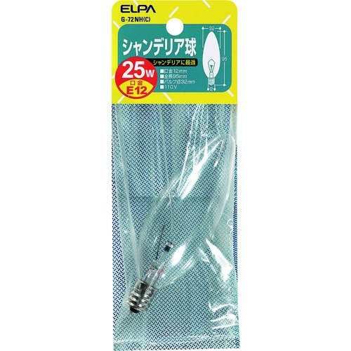 トラスコ中山 ELPA シャンデリア E12 25W 202-2495 (ご注文単位1個) 【直送品】 包装用品・店舗用品の通販 シモジマ