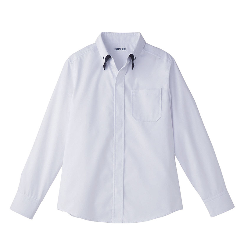 レイヤードBD衿長袖シャツ 3L ET-1311 WT×BK 1袋（ご注文単位1袋）【直送品】 包装用品・店舗用品の通販 シモジマ