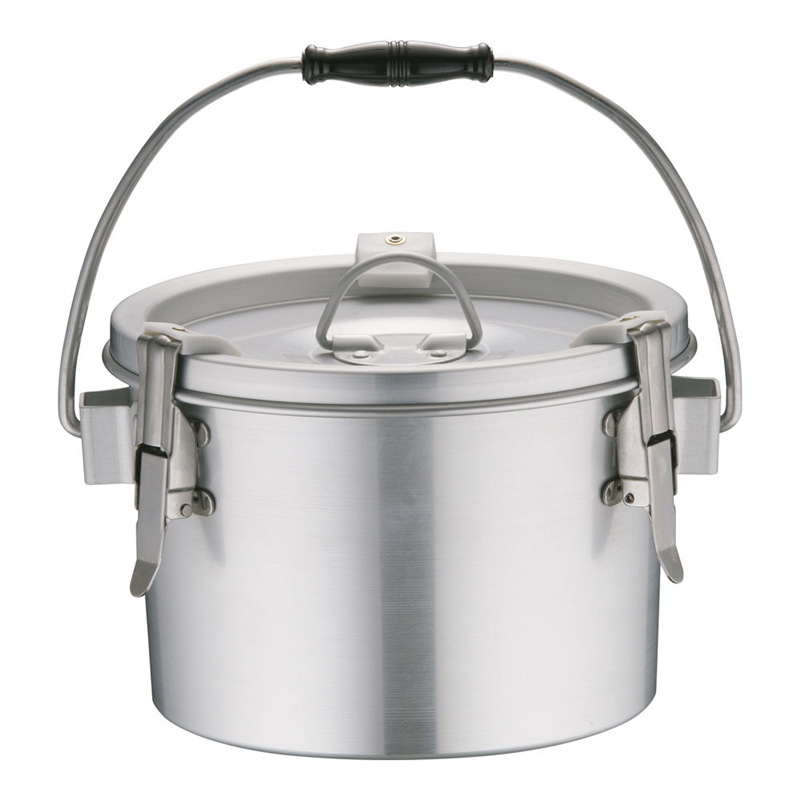 シルバーアルマイト丸型二重クリップ付食缶 237-H （4l） 1箱（ご注文単位1箱）【直送品】 包装用品・店舗用品の通販 シモジマ