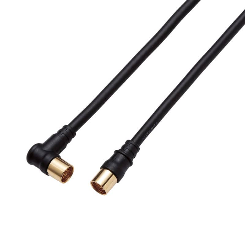 オーム電機 4JW8SLSB(B) 14-0372 DXアンテナ TV接続ケーブル 2K4K8K対応 8m 黒（ご注文単位1袋）【直送品 ...