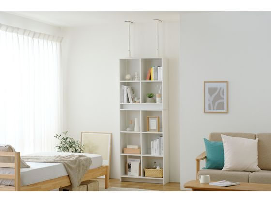 アイリスオーヤマ 家具転倒防止伸縮棒 M ホワイト 2本 KTB-40R 1ｾｯﾄ（ご注文単位1ｾｯﾄ）【直送品】 包装用品・店舗用品の通販 シモジマ