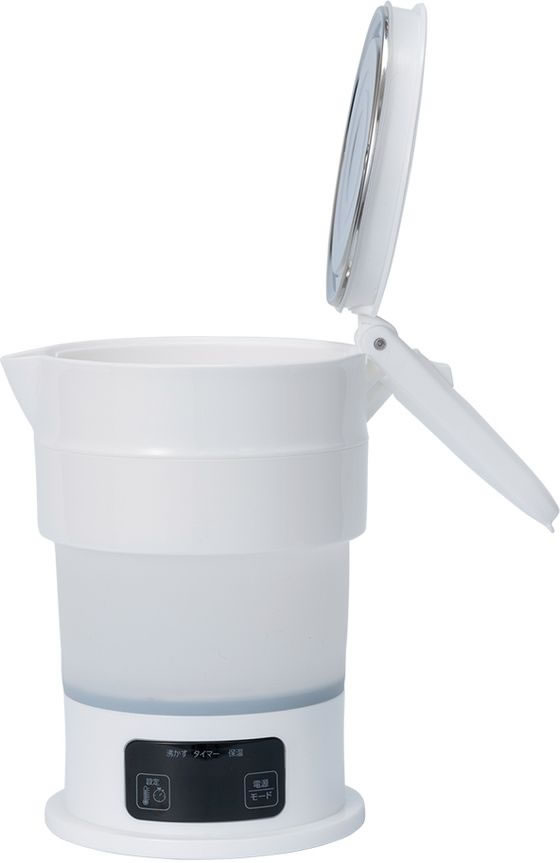 ナカバヤシ コンパクトに折りたためる電気ケトル 白 MBE-TK04／WH 1個（ご注文単位1個）【直送品】 包装用品・店舗用品の通販 シモジマ