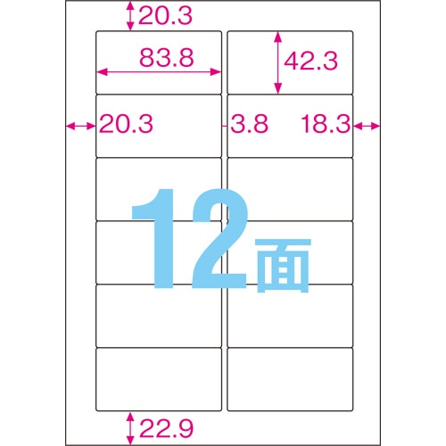 TANOSEE 屋外用ラベル レーザー用 A4 12面 20枚/冊（ご注文単位1冊）【直送品】 包装用品・店舗用品の通販 シモジマ
