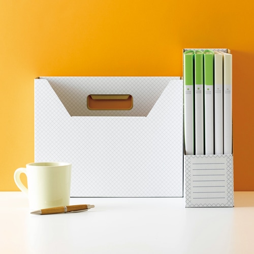 TANOSEE ボックスファイル(ホワイト) A4タテ 背幅100mm ブルー 10冊/袋（ご注文単位1袋）【直送品】 包装用品・店舗用品の通販 シモジマ