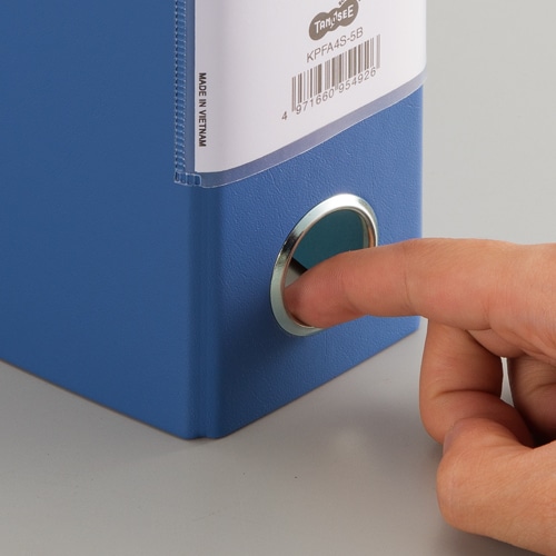 TANOSEE 片開きパイプ式ファイルKJ(指かけ穴付) A4タテ 1000枚収容 100mmとじ 背幅116mm 青 1冊（ご注文単位1冊）【直送品】 包装用品・店舗用品の通販 シモジマ