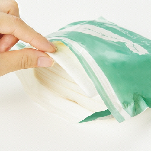 TANOSEE トイレクリーナー チャック袋タイプ ミント 大判 12枚/袋（ご注文単位1袋）【直送品】 包装用品・店舗用品の業務用通販 シモジマ公式