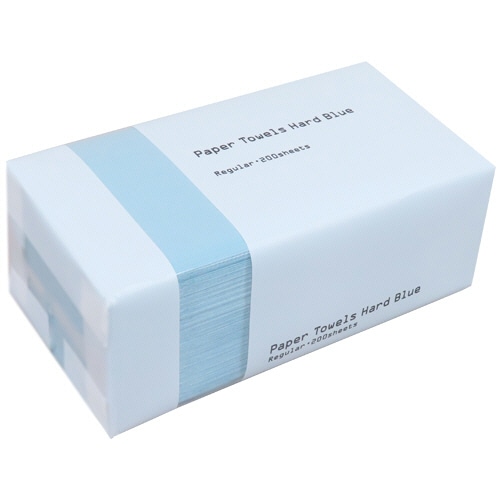 TANOSEE ペーパータオル ハードタイプ・ブルー（レギュラー） 200枚／パック 1セット（125パック：25パック×5ケース）（ご注文単位1セット）【直送品】 包装用品・店舗用品の通販 シモジマ