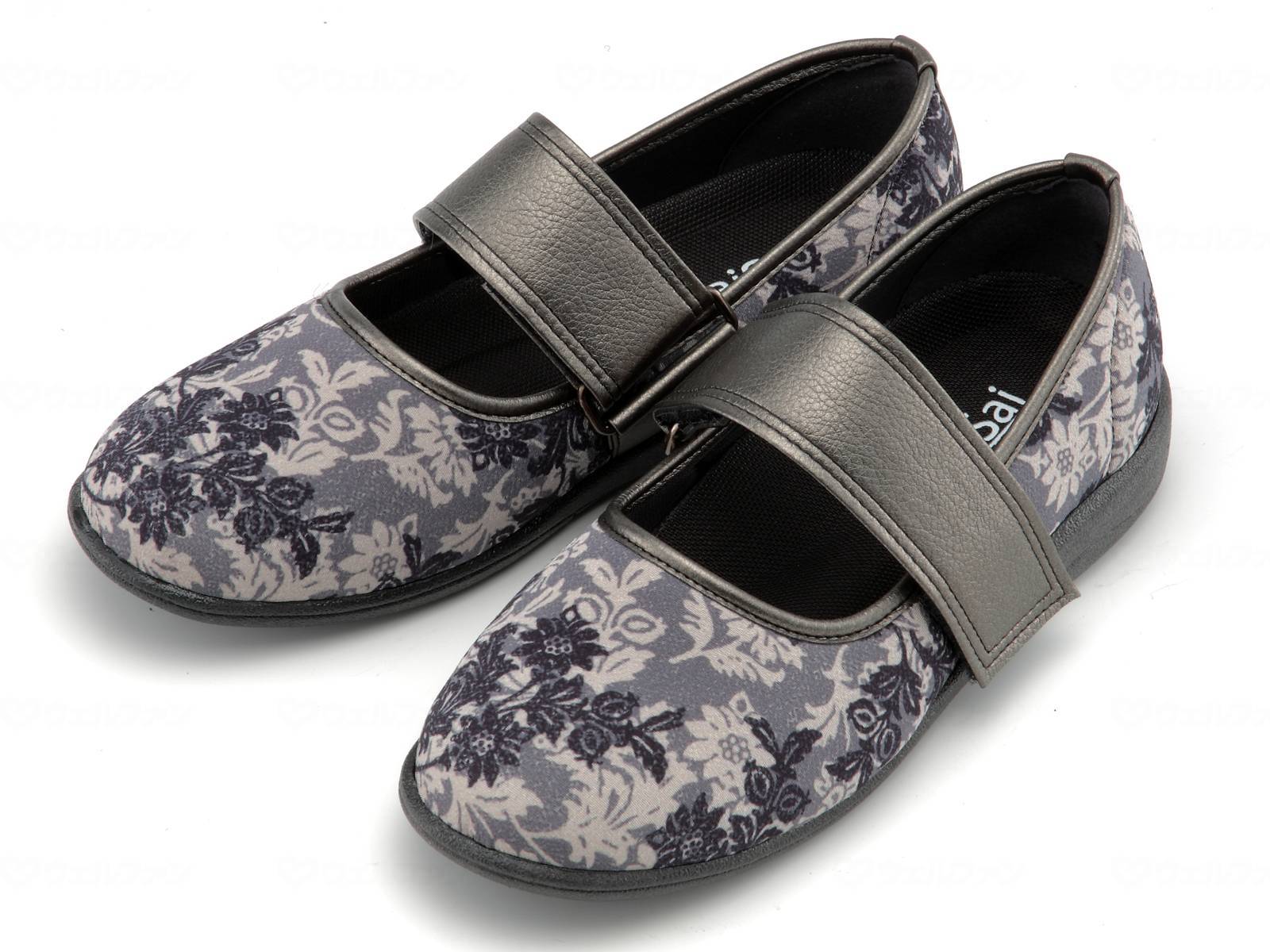 ウェルファン SaiSai フラワープリント W941/クラシックブラック/22.5cm 1個（ご注文単位1個）【直送品】 包装用品・店舗用品の通販 シモジマ