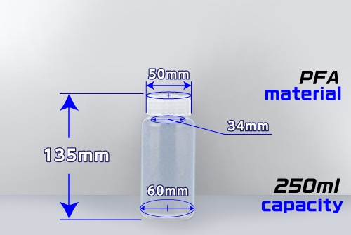 PFAボトル 広口 250mL 1本 (ご注文単位1本)【直送品】 包装用品・店舗用品の通販 シモジマ