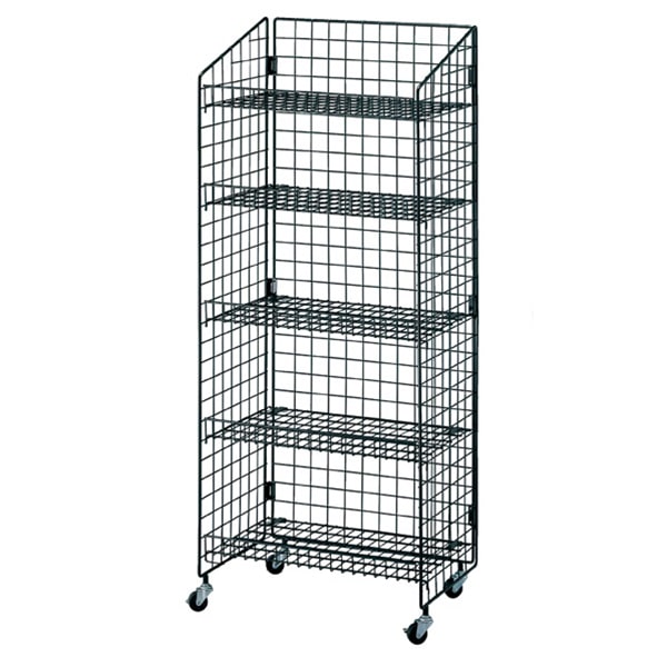 ストア・エキスプレス ネットラック W47cm H135cm 4段 黒 61-436-31-2 1台（ご注文単位1台）【直送品】 包装用品 ...