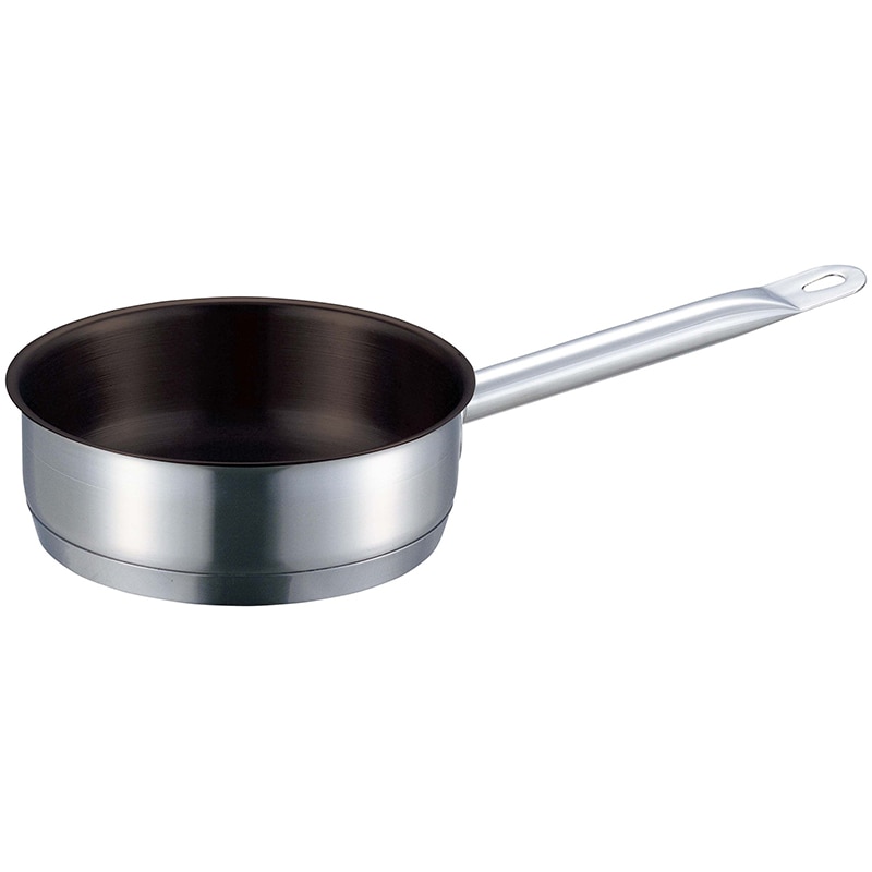 EBM 18-8 プロシェフIH 浅型 片手鍋 20cm 蓋無ノンスティック 1個（ご注文単位1個）【直送品】 包装用品・店舗用品の業務用通販 シモジマ公式