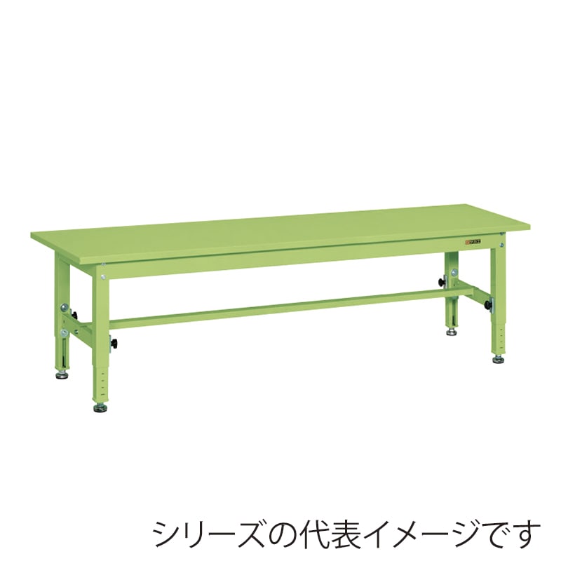 サカエ 中量高さ調整作業台 TKT5タイプ スチール天板 グリーン TKT5-189S 1台（ご注文単位1台）【直送品】 包装用品・店舗用品の ...