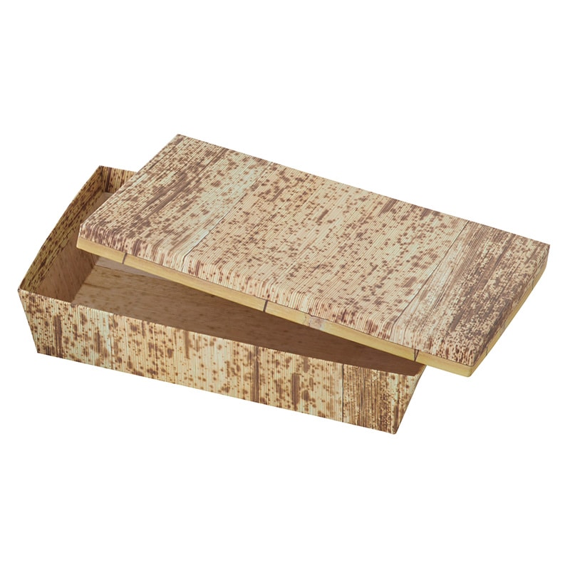 神堂 食品容器 KAMI BOX 長角L 04793 竹皮柄 1個（ご注文単位1個）【直送品】 包装用品・店舗用品の業務用通販 シモジマ公式