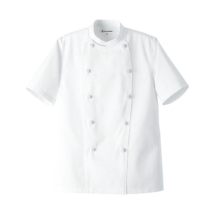セブンユニフォーム コックコート 男女兼用 半袖 M ホワイト TA8301-0 1枚（ご注文単位1枚）【直送品】 包装用品・店舗用品の業務用通販 シモジマ公式
