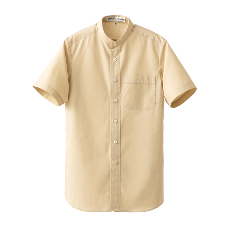 セブンユニフォーム 抗菌スタンドカラーシャツ 男女兼用 半袖 L ベージュ CH4458-7 1枚（ご注文単位1枚）【直送品】 包装用品・店舗用品の通販 シモジマ