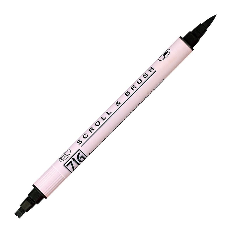 呉竹 水性マーカー ZIG メモリーシステム スクロール＆ブラッシュ ピュアブラック MS-5000-010 1本（ご注文単位6本）【直送品】 包装用品・店舗用品の通販 シモジマ