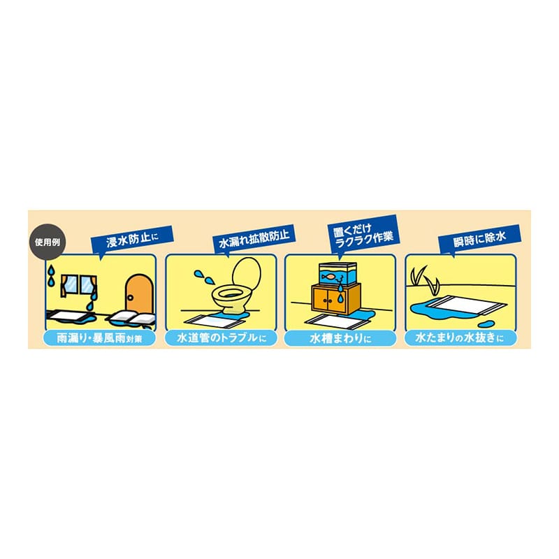 第一衛材 防災人 水たまり吸水シート 7L 10枚入 BMS-001 1袋（ご注文単位10袋）【直送品】 包装用品・店舗用品の業務用通販 シモジマ公式