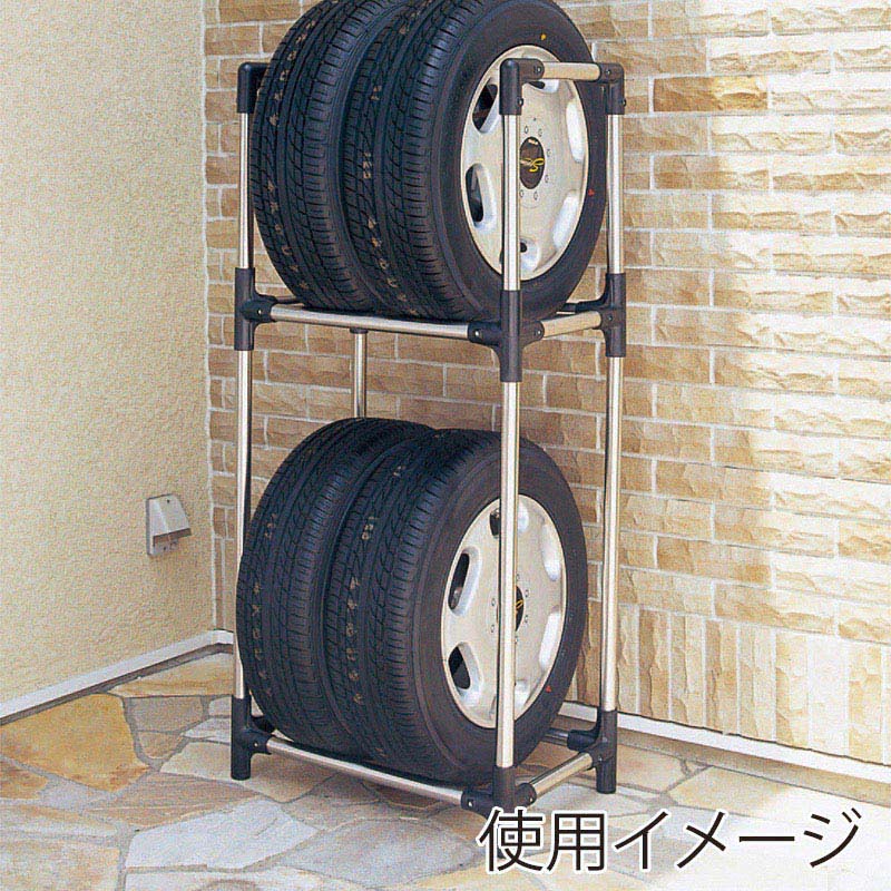 アイリスオーヤマ ステンレスタイヤラック カバー付 軽・コンパクト・普通車・ミニバン用 KSL-590C 1台（ご注文単位1台）【直送品】 包装用品・店舗用品の通販 シモジマ