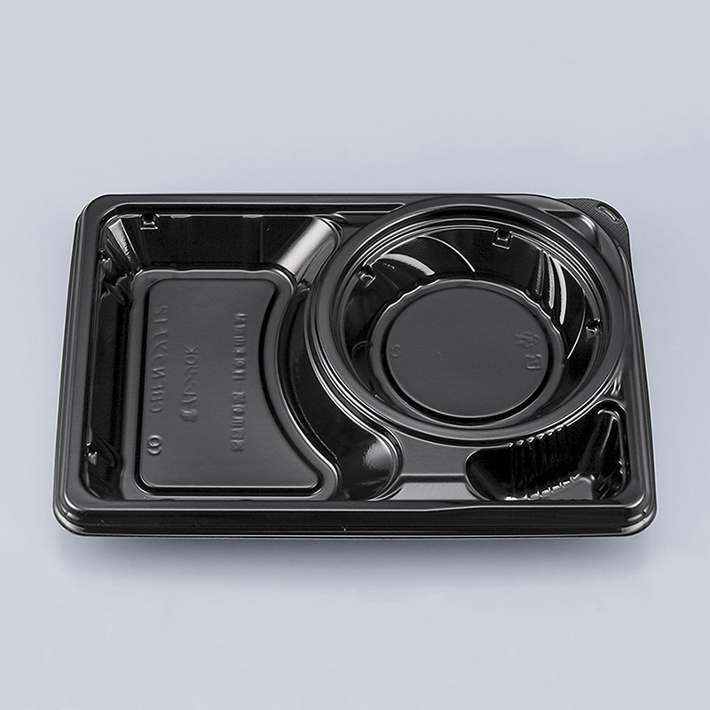 シーピー化成 弁当容器 CBFNランチ 本体 12 黒（R） 50枚/袋（ご注文単位8袋）【直送品】 包装用品・店舗用品の業務用通販 シモジマ公式