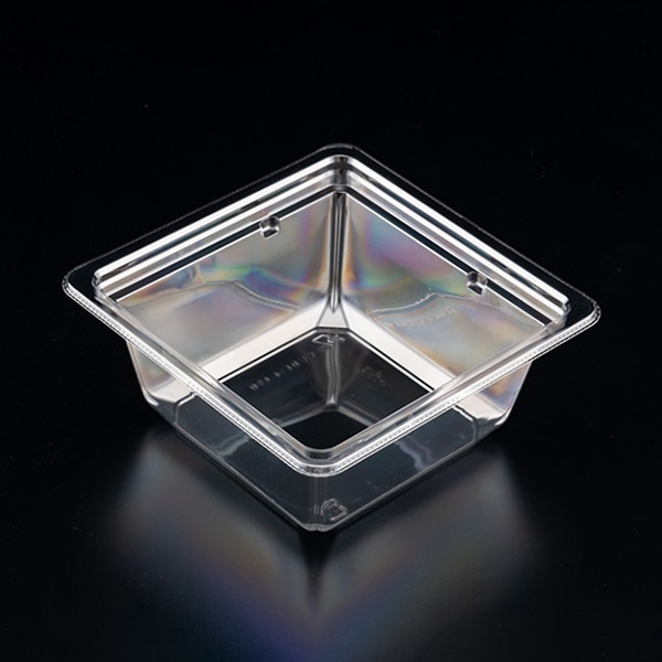 リスパック サラダ容器 バイオカップ キューブ 本体 14-60B クリアー防曇 PABK280 50枚/袋（ご注文単位12袋）【直送品】 包装用品・店舗用品の業務用通販 シモジマ公式