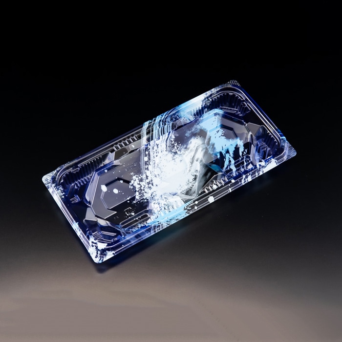 リスパック 刺身容器 バイオ流派 本体 25-12B 盛 FAPK392 海洋青 50枚/袋（ご注文単位16袋）【直送品】 包装用品・店舗用品の通販 シモジマ