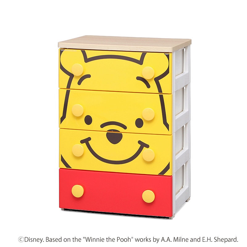 アイリスオーヤマ キャラクターチェスト 4段 プーさん NHG-W554 1台（ご注文単位1台）【直送品】 包装用品・店舗用品の通販 シモジマ