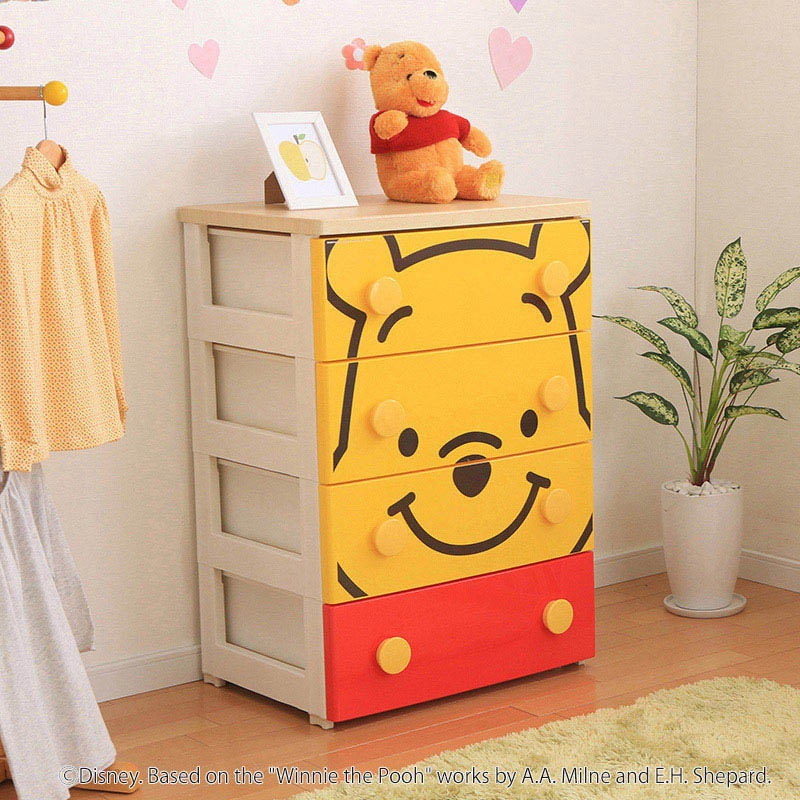 アイリスオーヤマ キャラクターチェスト 4段 プーさん NHG-W554 1台（ご注文単位1台）【直送品】 包装用品・店舗用品の通販 シモジマ