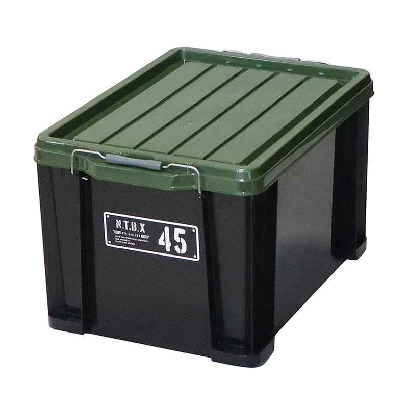 JEJアステージ 蓋付きコンテナ NTボックス 45X ブラックグリーン 1個（ご注文単位4個）【直送品】 包装用品・店舗用品の通販 シモジマ
